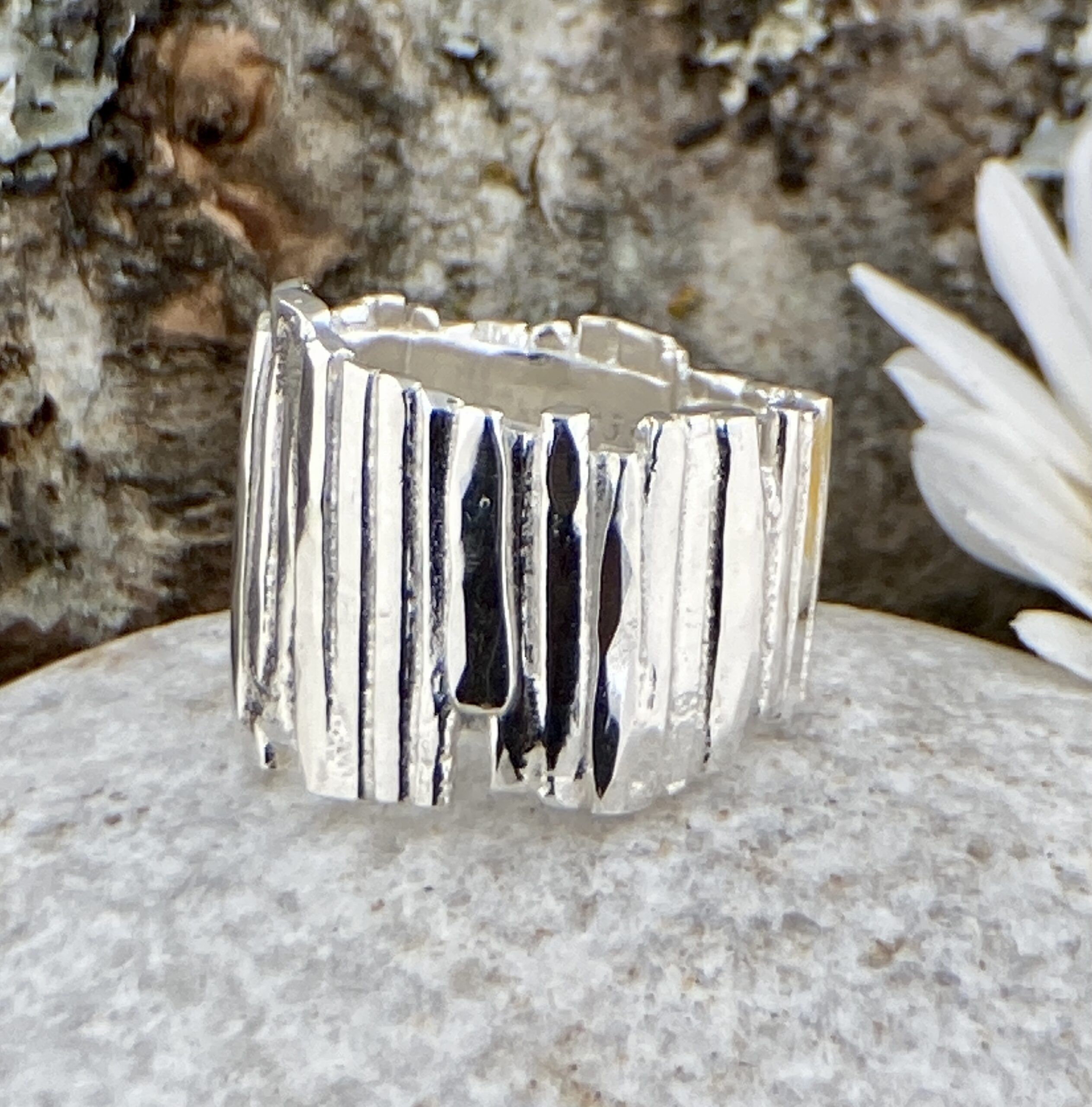 Argentium Silver Bark Ring | Argentium Silver Rings | A & R Jewellery